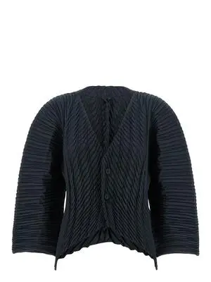 Issey Miyake ISSEY MIYAKE Unfurling Pleats Cardigan Black
