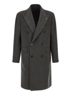 Tagliatore Londra Pure Virgin Wool Double-breasted Coat - Gray