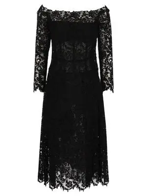 Fendi Macramé Lace Midi Dress - Black