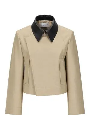Givenchy Caban Cropped In Cotone E Lana Beige