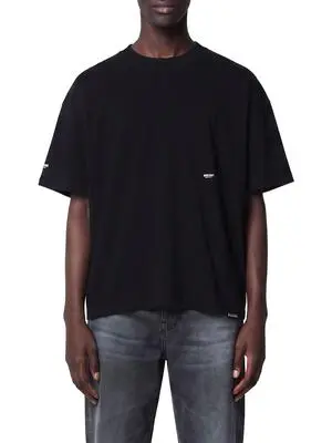 REPRESENT Relaxed Fit Cotton T-shirt With Contrast Logo - Black