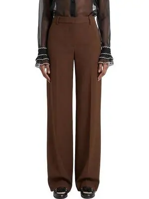 Ermanno Scervino Mid-rise Straight-leg Crêpe Trousers - Walnut