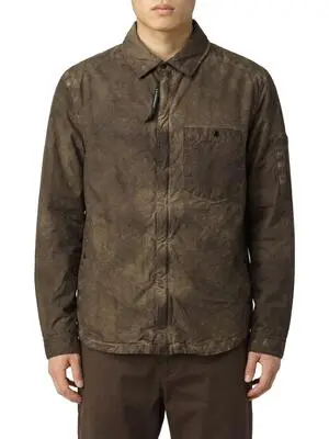 C.P. COMPANY Technical Fabric Shirt Jacket With Zip Closure And Pockets - Brown