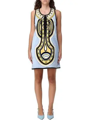 LA DOUBLEJ Off-shoulder Ethnic Print Cotton Mini Tunic