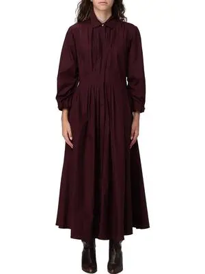 MAX MARA Midi Chemisier Dress In Cotton Poplin With Concealed Buttons
