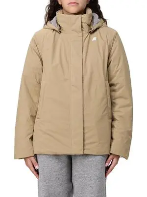 K-WAY Marlette Waterproof Short Jacket With Faux Fur Lining - Beige