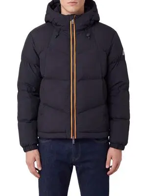 K-WAY K-Way Quill Quilted Hooded Down Jacket In Nylon Black