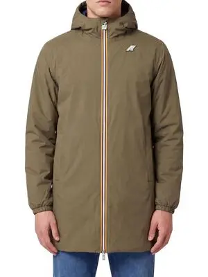 K-WAY Jacob Reversible Waterproof Hooded Windbreaker Jacket In Nylon - Green