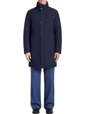 Herno Double-layer Down-padded Single-breasted Coat - Blue