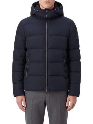 MOORER Moorer Brett Water-Repellent Wool And Cashmere Down Jacket With Removable Hood Blue