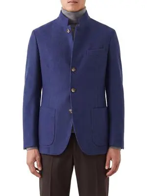 BRUNELLO CUCINELLI Water-repellent Cashmere Short Single-breasted Coat With High Collar