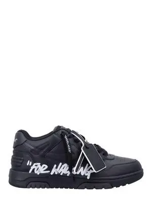 Off-White OFF-WHITE Low-Top Leather Sneakers With Graffiti Detail Nero