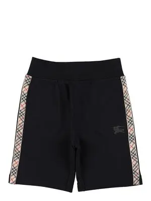 BURBERRY Burberry Cotton Jersey Shorts With Check Side Stripes