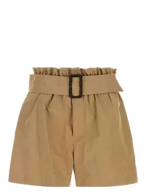 Saint Laurent SAINT LAURENT Cotton Poplin Shorts Camel