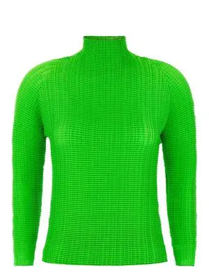 Issey Miyake Wooly Pleats-68 Blouse - Green