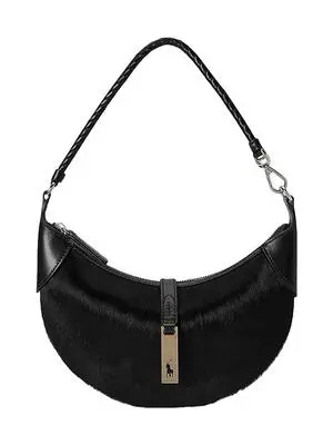 Polo Ralph Lauren Polo Id Mini Calf Hair Shoulder Bag Black