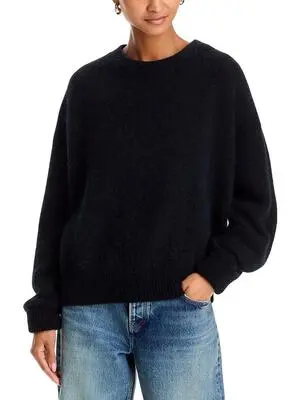 American Vintage Vito Alpaca Wool Blend Crewneck Sweater Noir