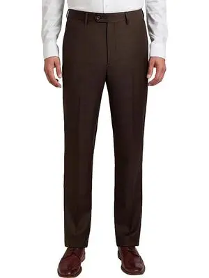 Santorelli Roma2 Super 130's Bi-stretch Wool Trousers - Brown