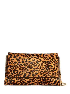 Aqua Small Calf Hair Clutch Exclusive - Leopard