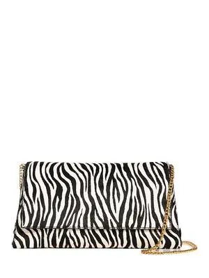Aqua Calf Hair Clutch - Zebra