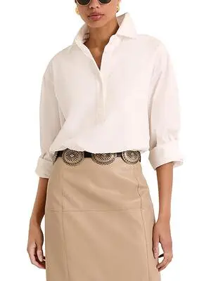 MARIE OLIVER Dallas Cotton Button Front Top - Optic