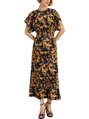 MARIE OLIVER Kamari Printed Round Neck Dress - Mellow