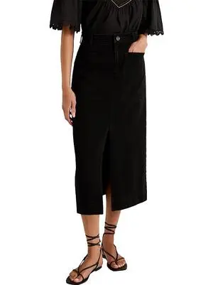 MARIE OLIVER Leighton Cotton Midi Skirt - Pavement