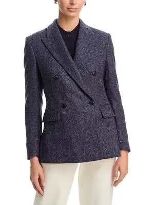 Eleventy Double Breasted Peak Lapel Blazer - Amethyst