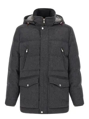 Brunello Cucinelli Brunello Cucinelli Men Membrane Wool Flannel Parka Gray