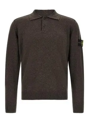 Stone Island Badge Polo Shirt - Brown