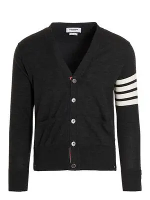 Thom Browne Merino Wool Cardigan - Gray