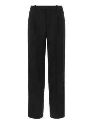 Brunello Cucinelli Monile Pleated Virgin Wool Trousers - Black