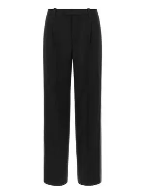 Brunello Cucinelli Monile Pleated Virgin Wool Trousers - Black