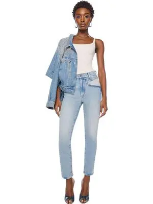 MOTHER High Waisted X-wing Dazzler Hover Jazzercise Jeans - Blue
