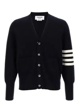 Thom Browne THOM BROWNE 4-Bar Wool Cardigan Blue