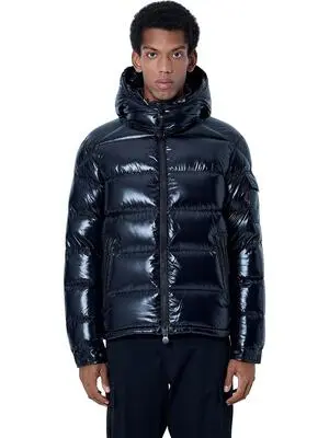 Moncler Detachable Hood Padded Down Jacket - Black