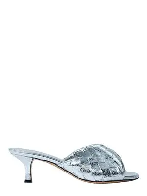 Bottega Veneta Blink Heeled Mules - Silver