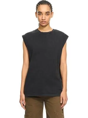 Off-White Butterfly Patch Open Back Tank Top - Cream
