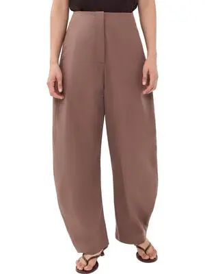 Source Unknown Edolo Barrel Leg Trousers - Brown