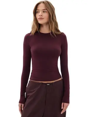SKIMS Long Sleeve T-shirt - Currant