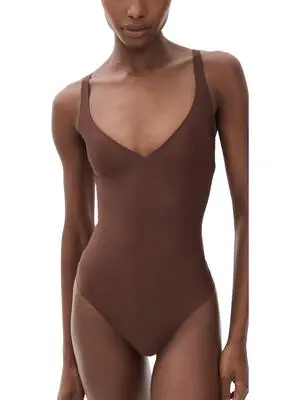 SKIMS Plunge Thong Bodysuit - Cocoa