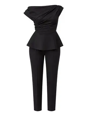 GIRL IN MIND Connie Peplum Top Black Black