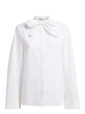 Tory Burch Stretch-cotton Bow Blouse - White