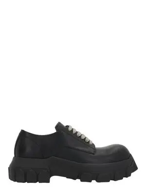 Rick Owens Round Toe Lace-up Shoes - Black