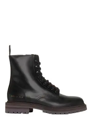 COMMON PROJECTS Lace-up Ankle Boots With Side And Rear Zipper - Black