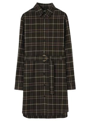 Burberry Check Cotton Shirt Dress - Tan