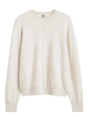 TOTEME Front Seam Stretch Sweater - Ecru