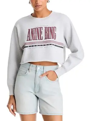 ANINE BING Sporty Cropped Sweatshirt