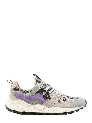 FLOWER MOUNTAIN Yamano 3 Leopard-print Panelled Sneakers Neutrals