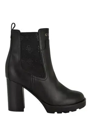 Guess Nealle Block-heel Ankle Boots - Black